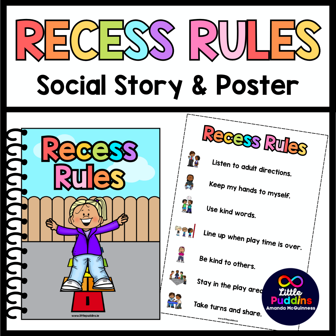 Outside Recess Rules Social Story & Poster for Autism School Special E ...